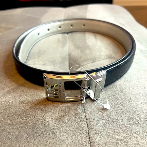 Accessories | Michael Kors Belt Buckle Reversible Black Silver New ...